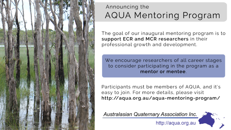 2022 AQUA Mentoring Program – Australasian Quaternary Association (AQUA)